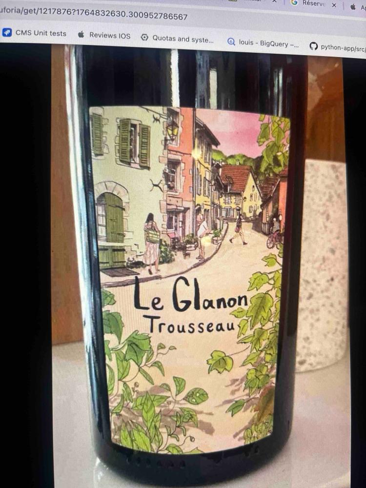 Le Glanon Trousseau - Posted natural wine by viktoriiagk - Raisin